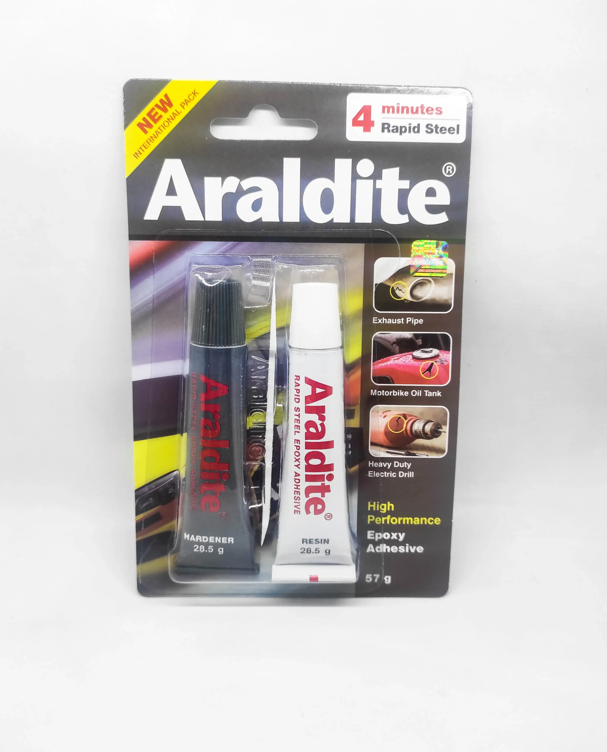 Araldite Rapid Steel Epoxy 2 x 28,5 ML Hitam - PT Bangkit Perkasa Sukses